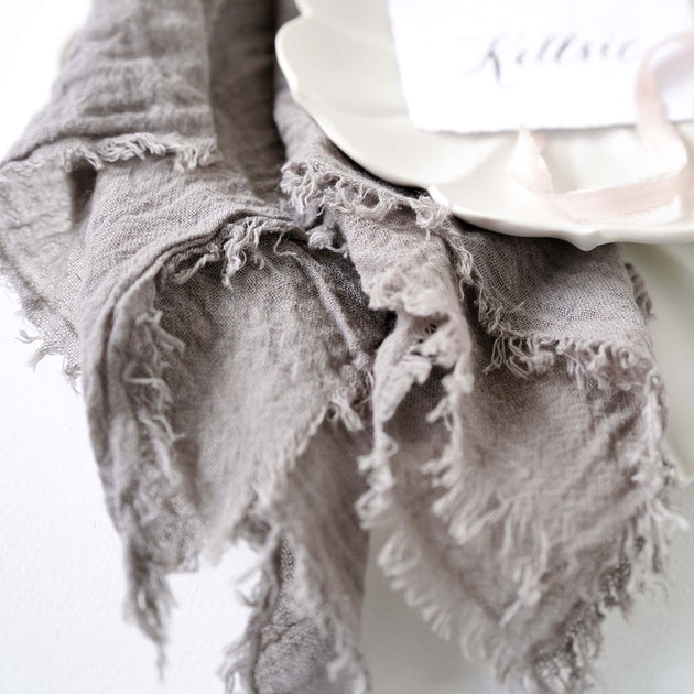 Textured Cotton Napkins - Ash – songbirdsilk